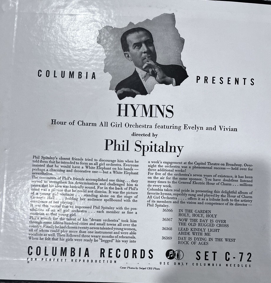 CATHOLIC HYMNS ALL GIRL ORCHESTRA HOUR OF CHARM 4 RECORD SET C-72 ...