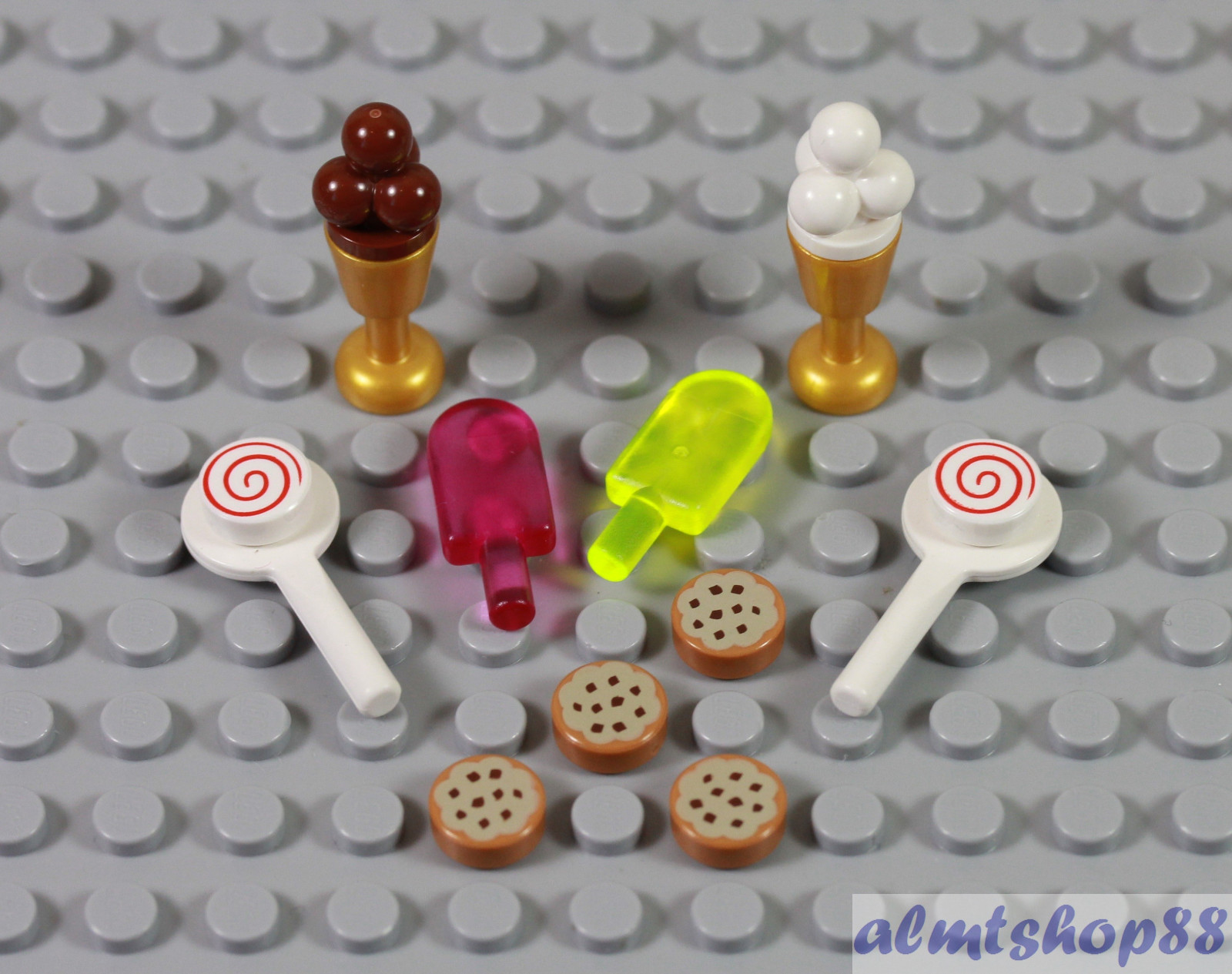 LEGO - 10 pcs Cookie Lollipop Candy Popsicle Ice Cream Minifigure ...