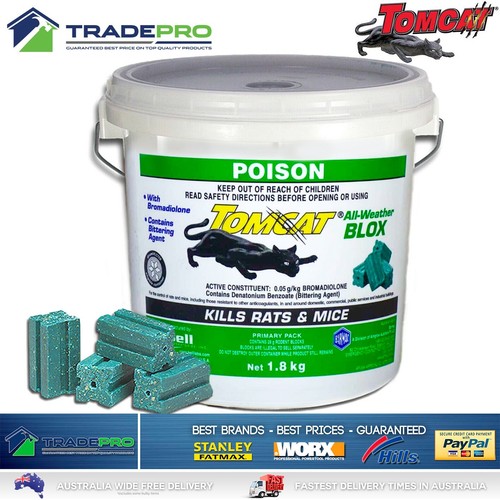 Tomcat Ultra All Weather Blox 1.8kg PRO Rat Bait Mouse Trap Poison ...