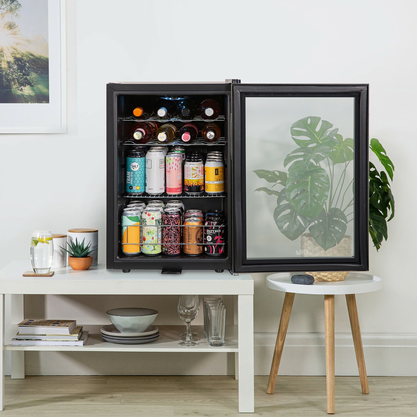 Kuhla Drinks Mini Fridge 62L Table Top Wine & Drink Cooler with Lock ...