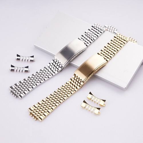 18mm Hollow Curved End Beads Of Rice Watch Band For Vintage Omega ...