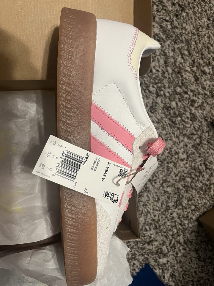 *Adidas Samba Originals White 'Bliss Pink' Gum Casual Shoes (IE9109) 9. ...