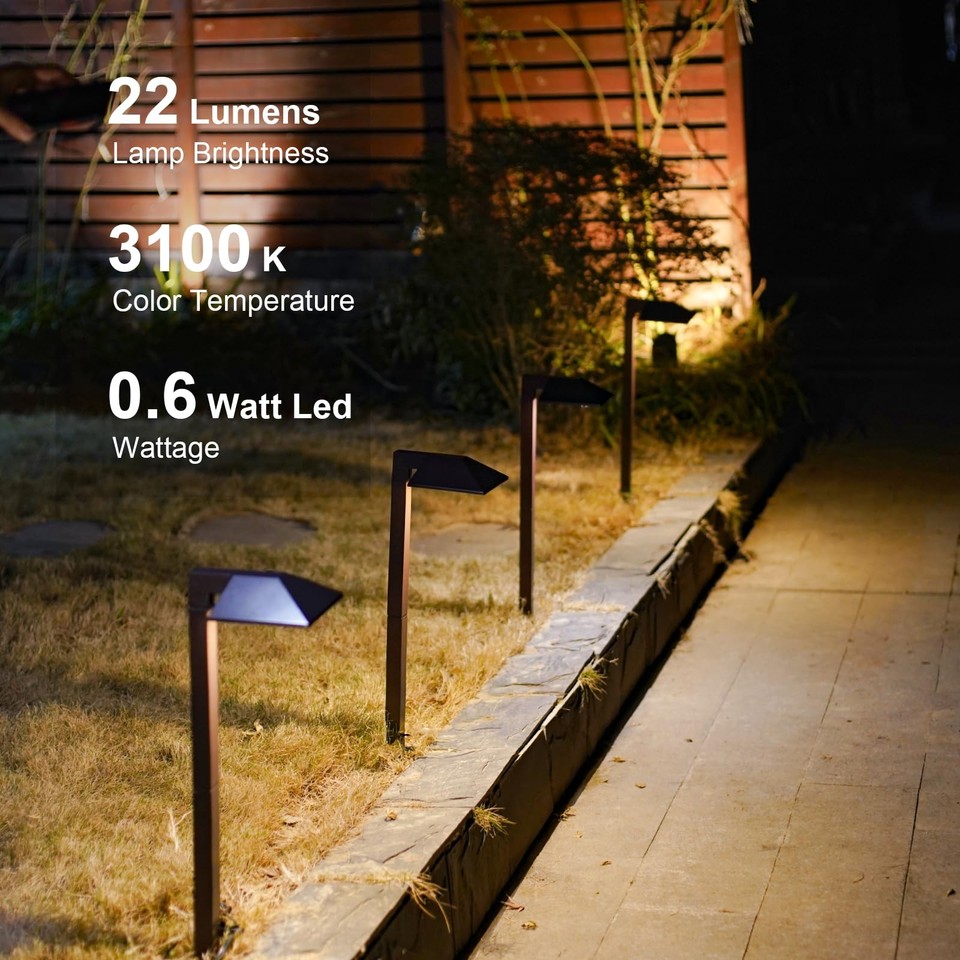 Low Voltage Landscape Path Lights 8PK Kit 0.6W LED Sidewalk Landscape ...