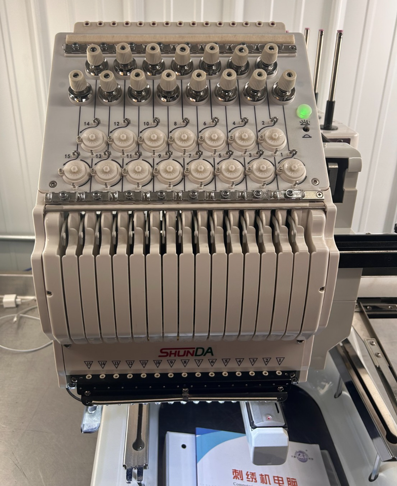 Shunda 15 Needle Embroidery Machine 1501-B w/ Dahao BECS-A15 Controller ...
