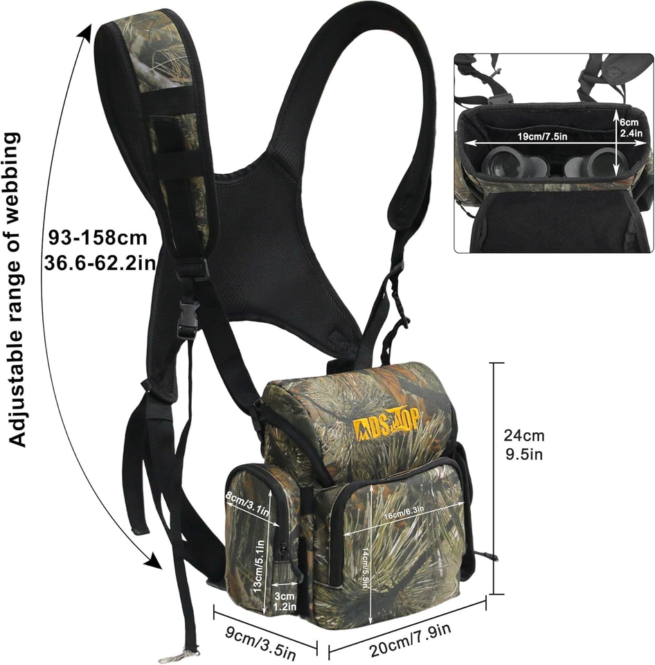 Binocular Harness Chest Pack, Bino Case with Rangefinder Pouch, Bino ...