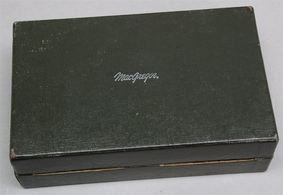 Vintage MACGREGOR Golf Ball Box Leatherette Covered Hinged Lid w/Golf ...