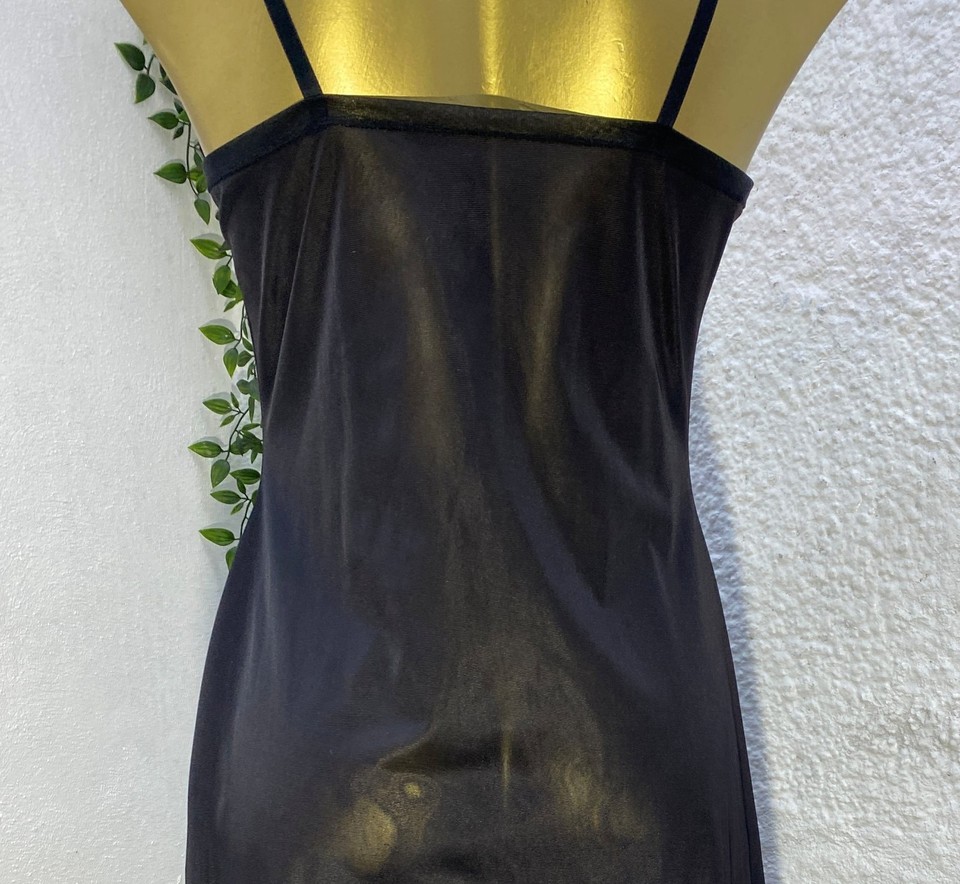 Vintage st michael lace black bra full slip bri nylon petticoat bust 36 ...