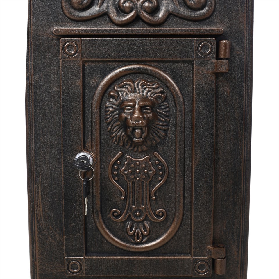 Large Lock Mailbox Aluminum Mail Box Postal Box Security Heavy Duty ...