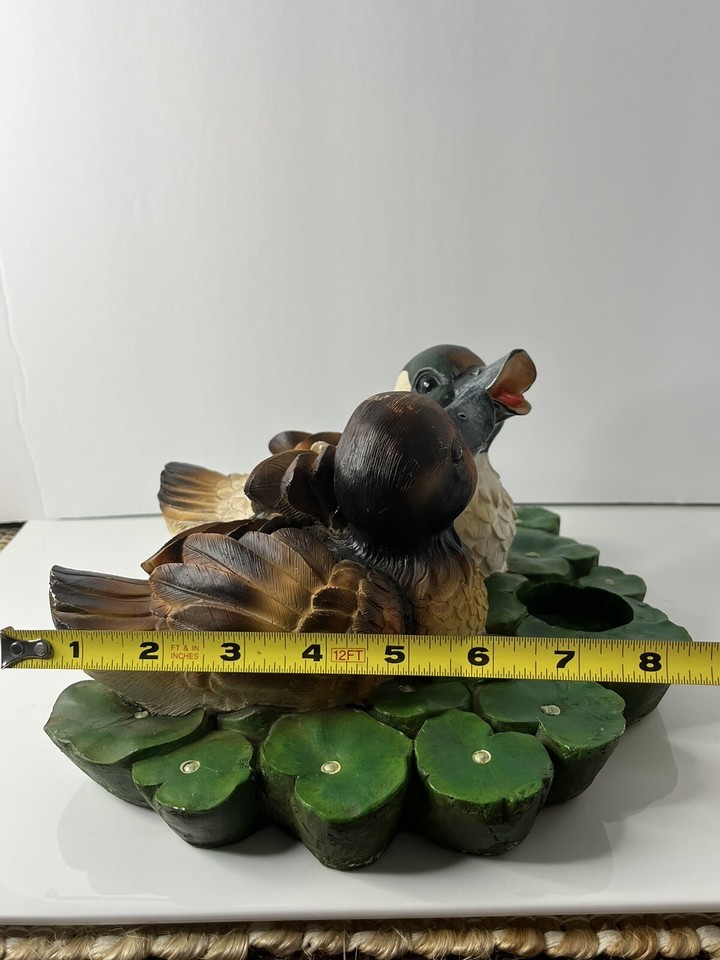 Adorable Duck Tea Light Candle Holder , Resin 2 Ducks floating Lily ...