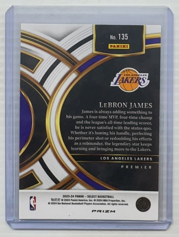 2023-24 Select LeBron James Premier Level Tiger Stripes Prizm SSP #135 ...