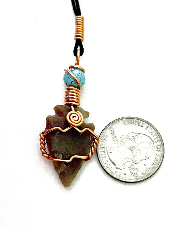 Jasper Arrowhead Wire Wrapped Pendant Handmade Necklace Wire Wrap ...