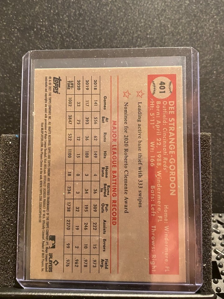 Dee Strange Gordon 2021 Topps Chrome Platinum - X-Fractor - Reds- #401 ...