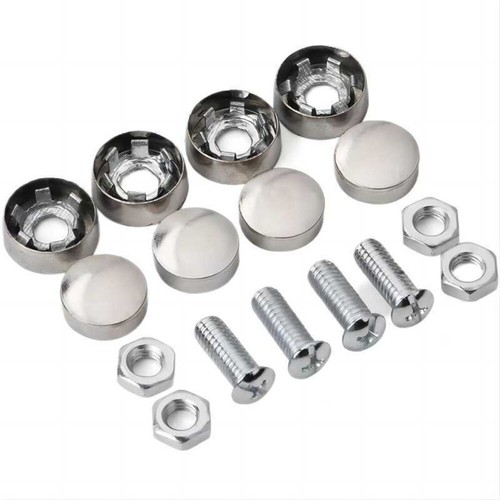 Silvery Chrome Anti-theft Screws Circular Number Plate Fixing Nut ...