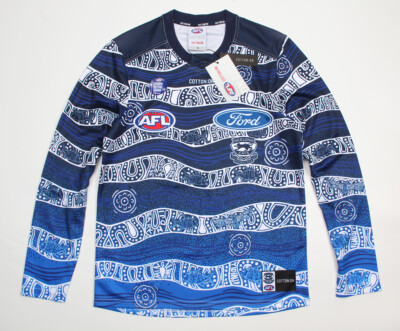 Geelong Cats AFL Mens Indigenous Guernsey Long Sleeve Size | eBay Australia