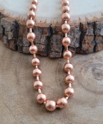 Pure Copper 6mm Ball Chain Anklet Copper Arthritis Pain Relief Anklet ...