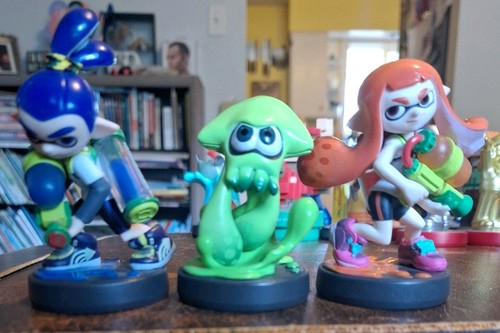 Nintendo amiibo Splatoon Inkling Boy blue, Girl orange, Squid green USA ...