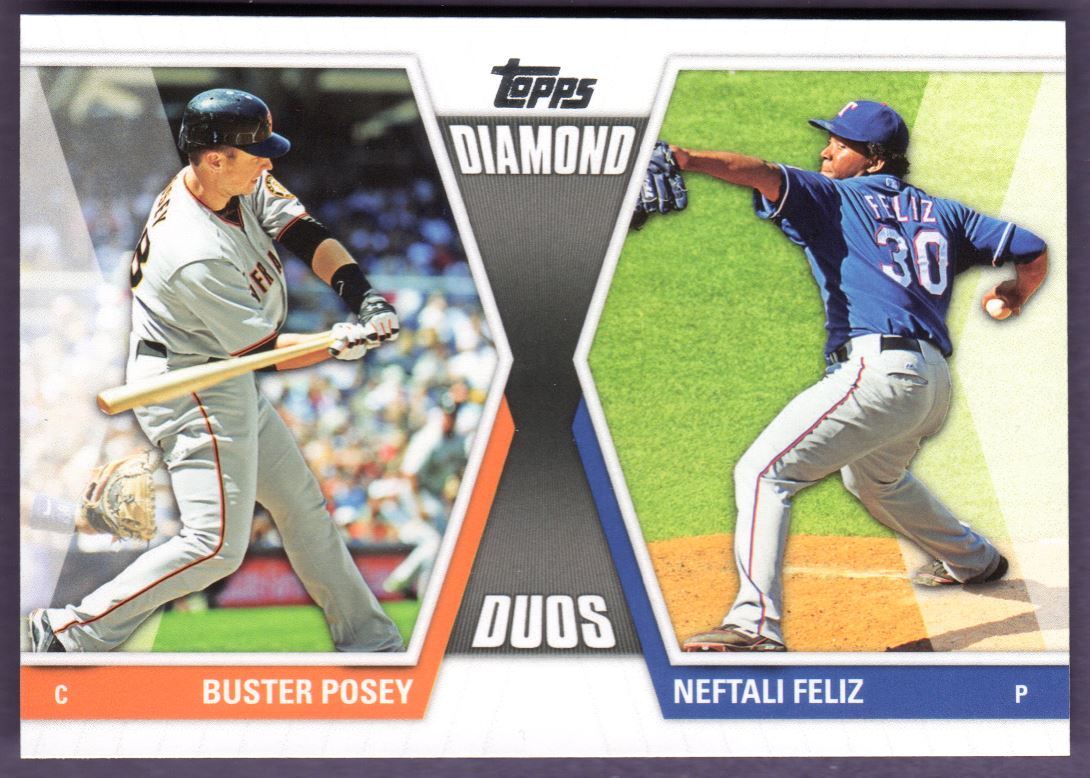 2011 Topps Diamond Duos Series 2 Buster Posey/Neftali Feliz San ...
