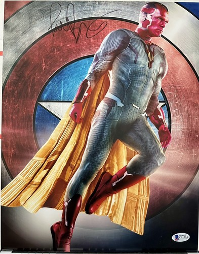 PAUL BETTANY SIGNED CAPTAIN AMERICA CIVIL WAR 11X14 PHOTO AVENGERS ...