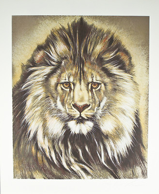 "African Lion" by Martin Gilbert Katon Signed Trial Proof TP Lithograph ...