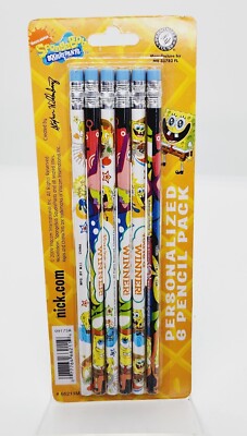 Spongebob Squarepants Personalized 6 Pencil Pack Nickelodeon | eBay