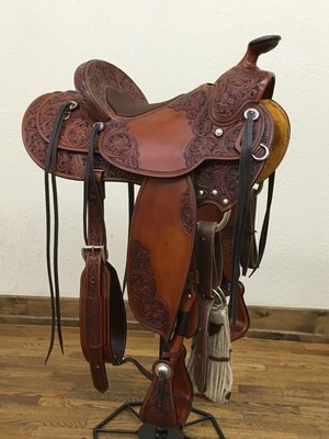 Ranch Roping Wade Tree A Fork Work Roper Leather Western Horse Saddle ...
