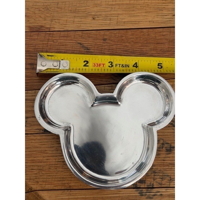 Disney Mickey Mouse Metal Trinket Dish Candy Tray Silver Tone | eBay