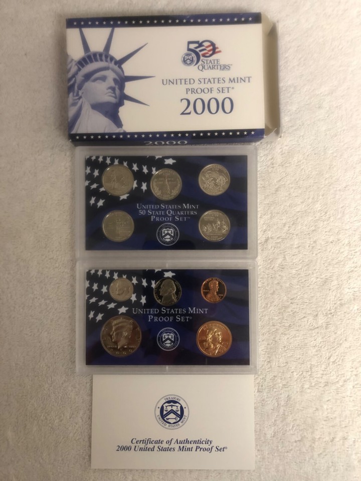 Set of Eight (8) U.S. Mint Proof Sets 1999-2005 + 2011 with OGP & COAs ...