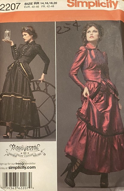 SIMPLICITY Pattern 2207 Misses' Costume ARKIVESTRY Steampunk Gothic 14 ...
