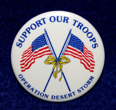 SUPPORT OUR TROOPS Operation Desert Storm Pin Pinback Button | eBay