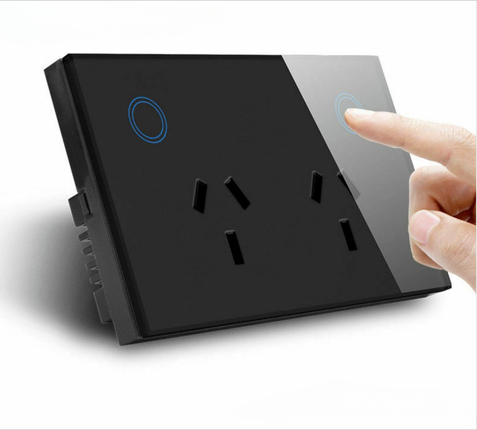 Smart Home WIFI Socket Double GPO Power Point Wall Outlet Switch 10AMP ...