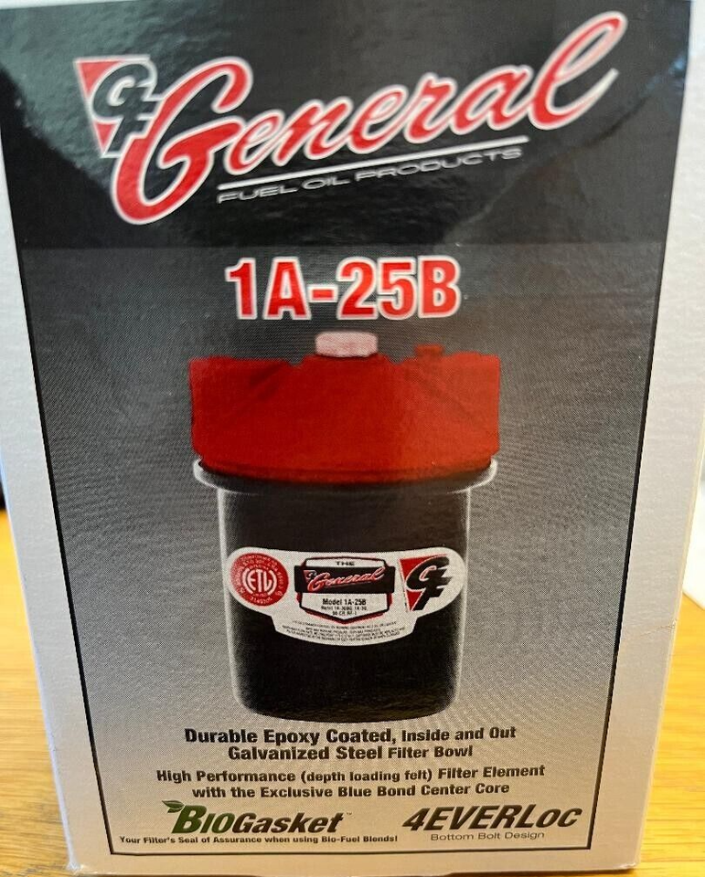 General Wool Fuel Oil Filter and Housing 3/8" 1A-25B refill 1A-30, 88 ...