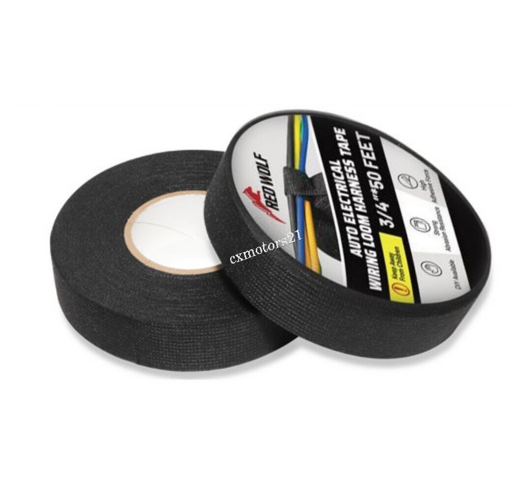Electrical Wiring Loom Harness Adhesive Cloth Fabric Tape Heat Proof 2 ...