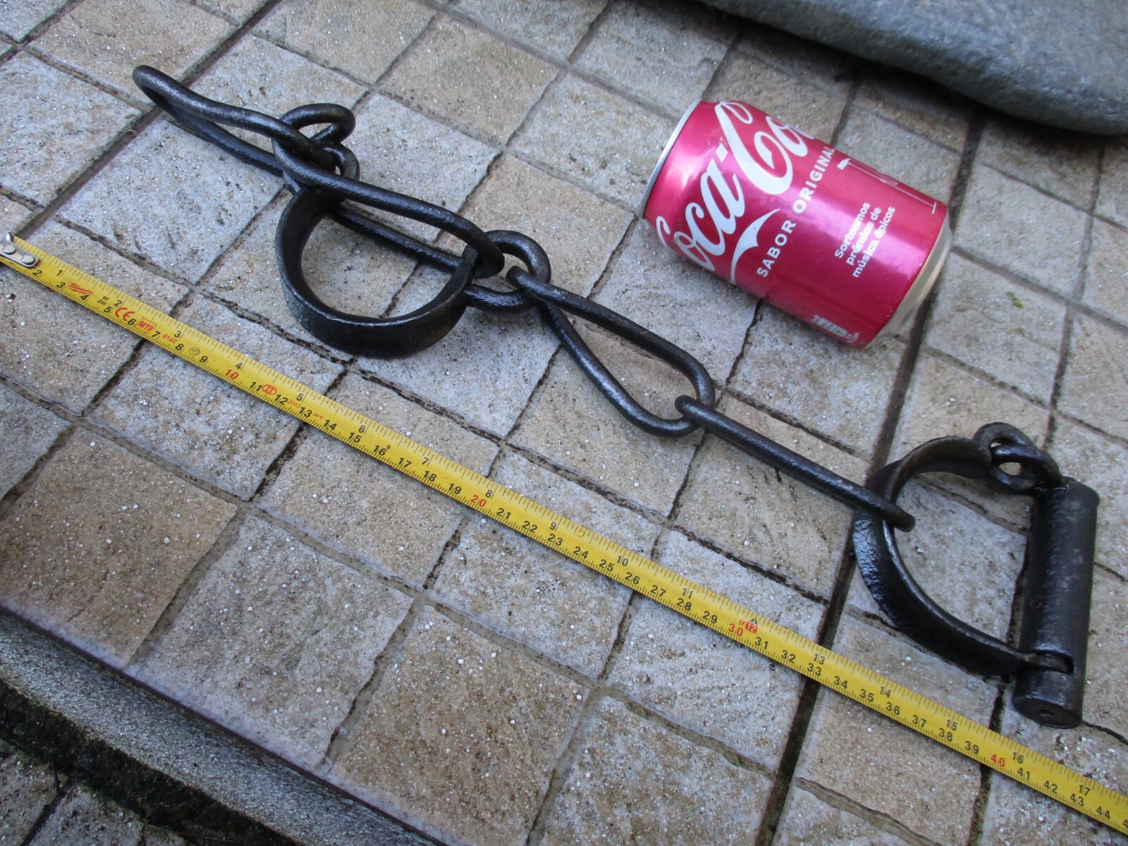 Antique Primitive Hand Wrought Iron Horse Chain Shackles Hobbles Farm ...