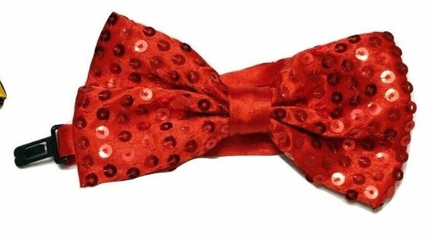Unisex Bow Tie Glitter Sparkly Sequin Dickie Dicky Dance Party Fancy ...