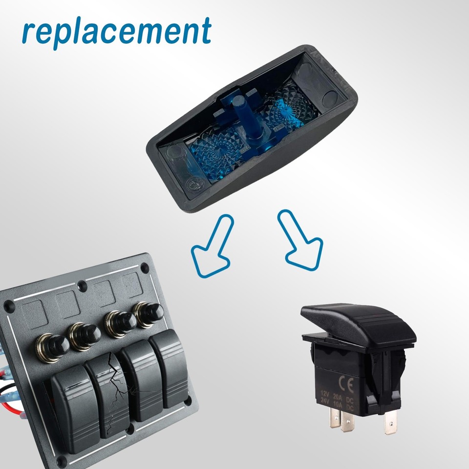 6PCS LED Rocker Switch Cover Caps(Blue/Green/Red)for Carling ARB Marine ...