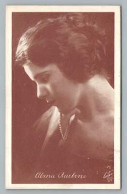 Alma Rubens ~ Pretty Jewish Silent Film Actress in Pearl Necklace ...