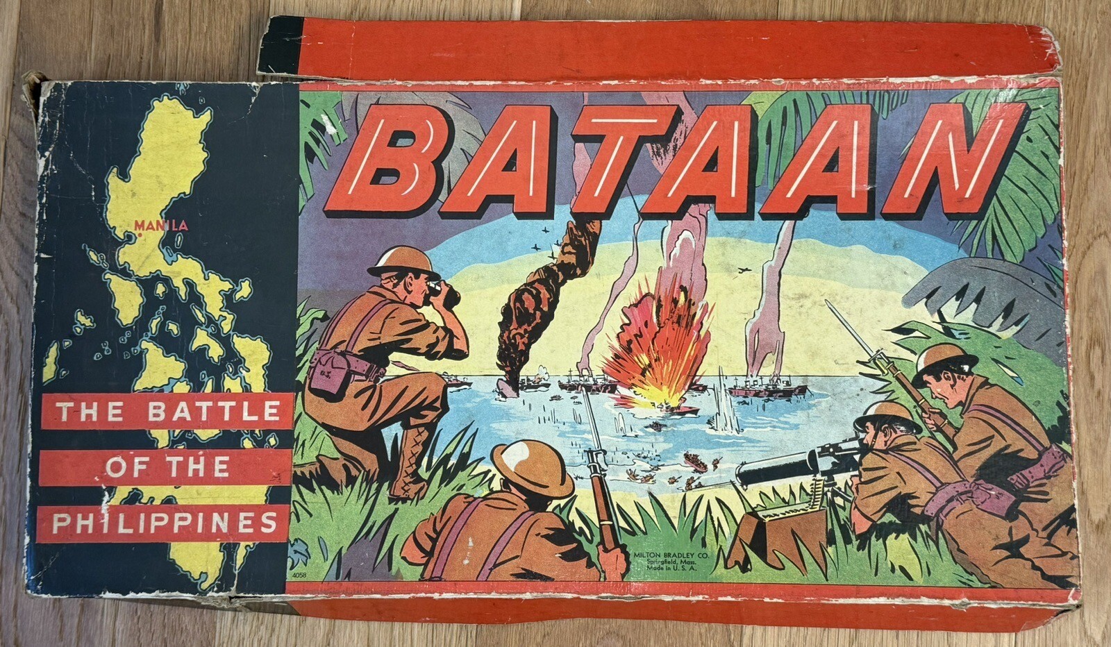 Vintage 1943 BATAAN The Battle Of The Philippines Milton Bradley Board ...