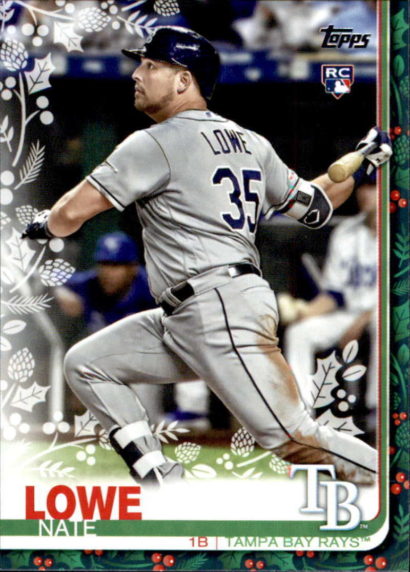2019 Topps Holiday #HW3 Nate Lowe Tampa Bay Rays Rookie Baseball Card ...