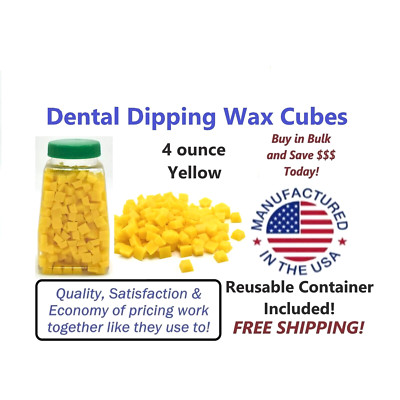 4 oz Yellow Dental Lab Dipping Wax Cubes Jewelry Casting Lost Wax Pot ...