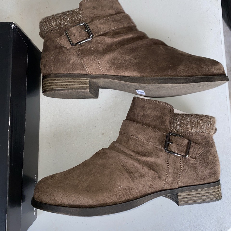 Torrid Buckle Ankle Bootie Side Zip Brown Boots 10.5 New With Box | eBay