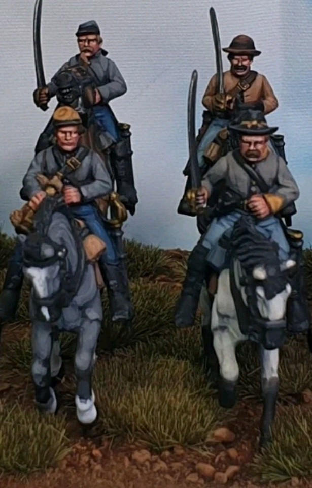 28mm Perry Miniatures ACW Confederate Cavalry x12 Black Powder | eBay UK