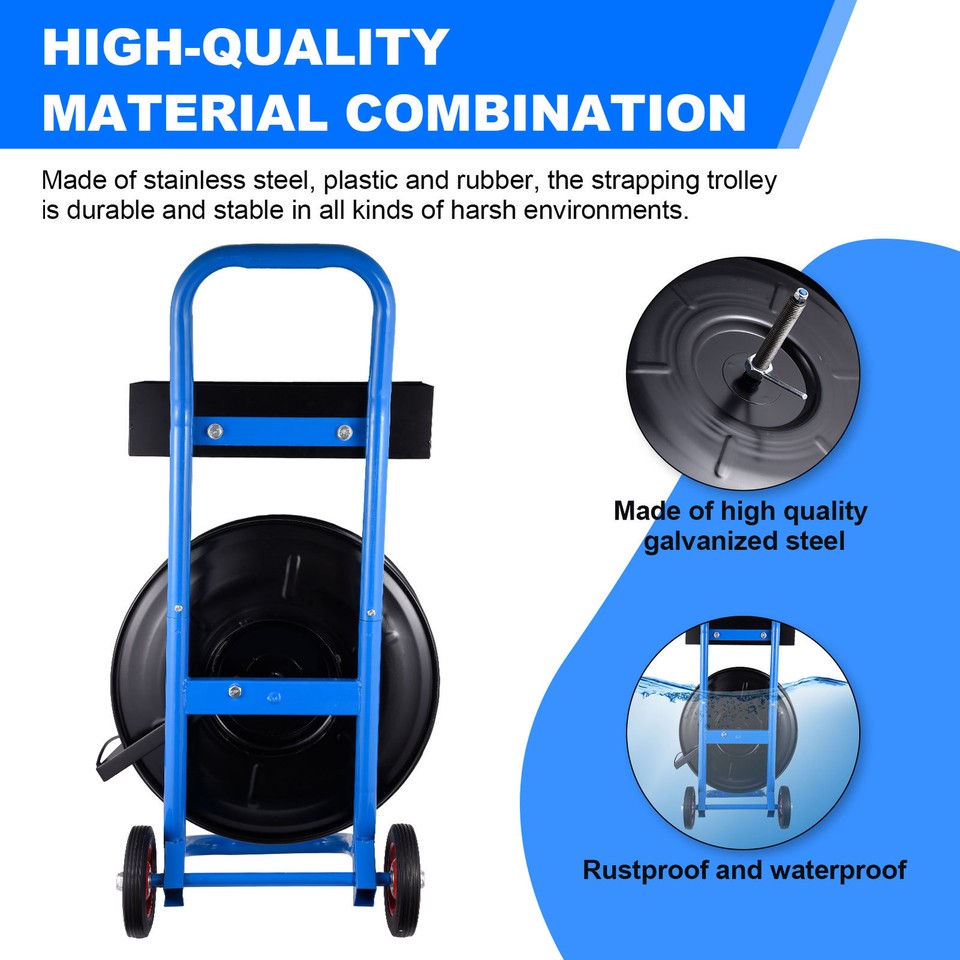 Strapping Dispenser Banding Cart W/ Storage Box For Packaging Strapping ...