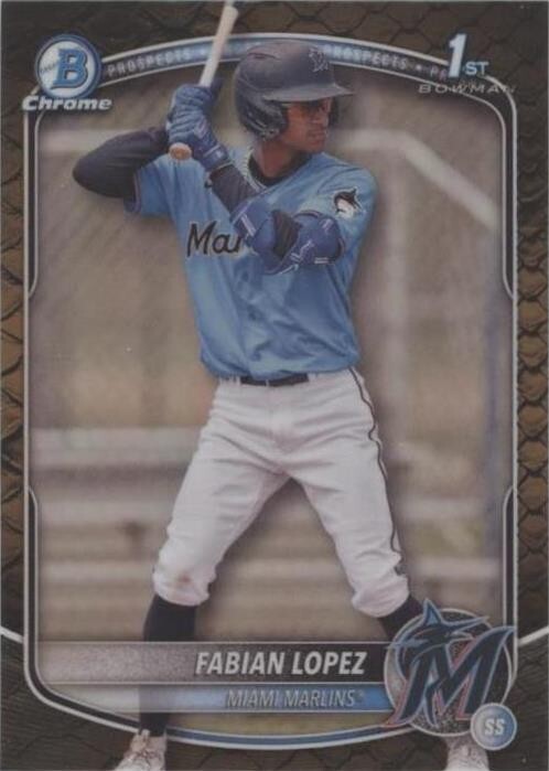 2025 Bowman - Chrome Prospects Fabian Lopez #BCP-19 Reptilian Refractor ...