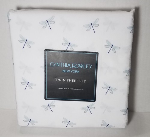 Cynthia Rowley NY Dragonfly TWIN Sheet Set Dragonflies Microfiber 3pc ...