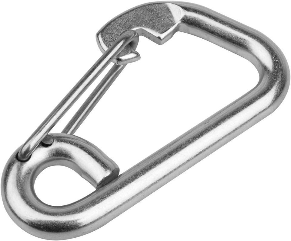 6 Heavy Duty Marine Clips - 304 Stainless Steel Carabiner Hooks, 20mm ...