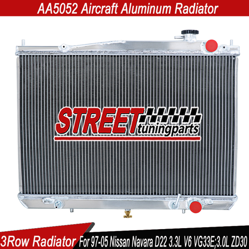 3 Row Aluminum Radiator For Navara D22 3.0 ZD30 01-06/3.3 V6 Petrol ...