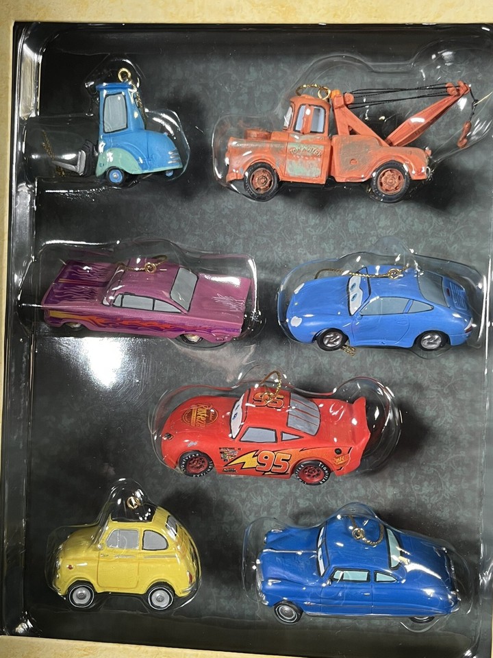Disney Pixar Cars Mater McQueen Christmas Storybook Ornament 7Pc Box ...