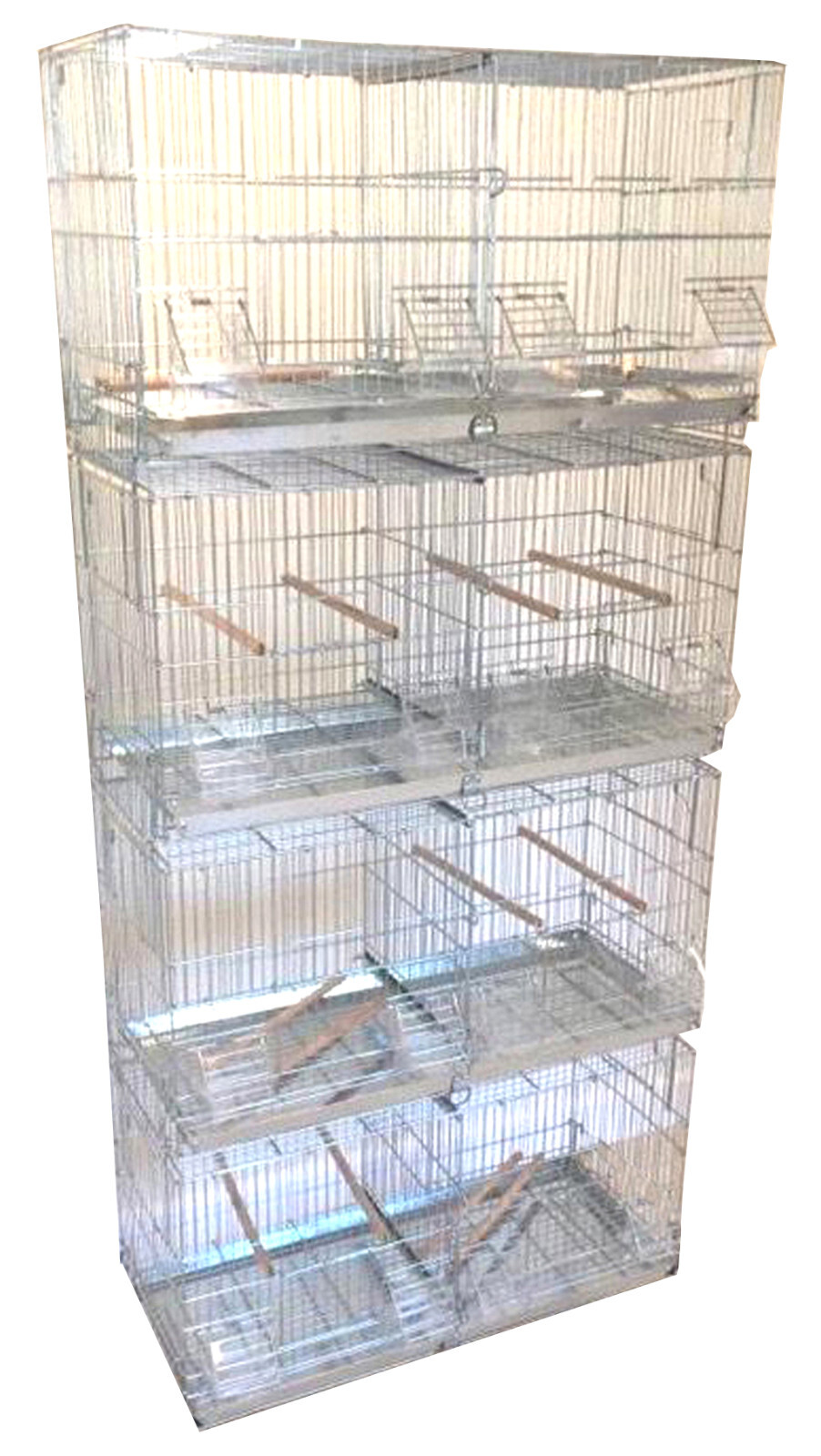 Lot of 4 Galvanized Bird Finch Canary Breeder Divider Cages With ...