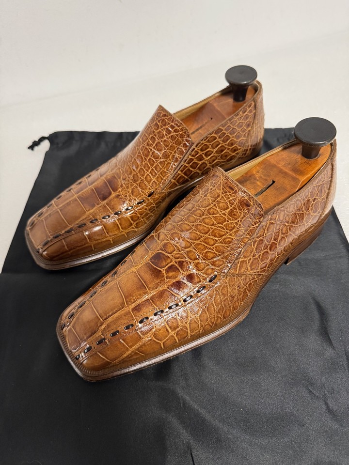 David Eden Shoes Mens Size 9 Exotic Alligator Leather Handmade Loafer ...
