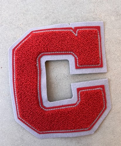 Vintage Letterman Patch 6x5.5 Varsity Letter C Sports Jacket Red Gray ...